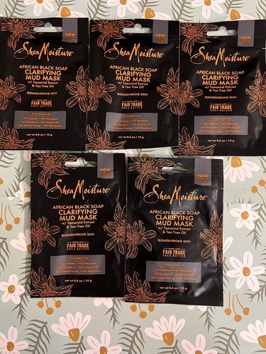 5 Shea Moisture African Black Soap Clarifying Mud Mask w/ Tea Tree Oil ...
