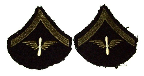 ORIGINAL EMBROIDERED WOOL WW2 AAF AIR FORCE PFC CHEVRON PATCHES OFF ...