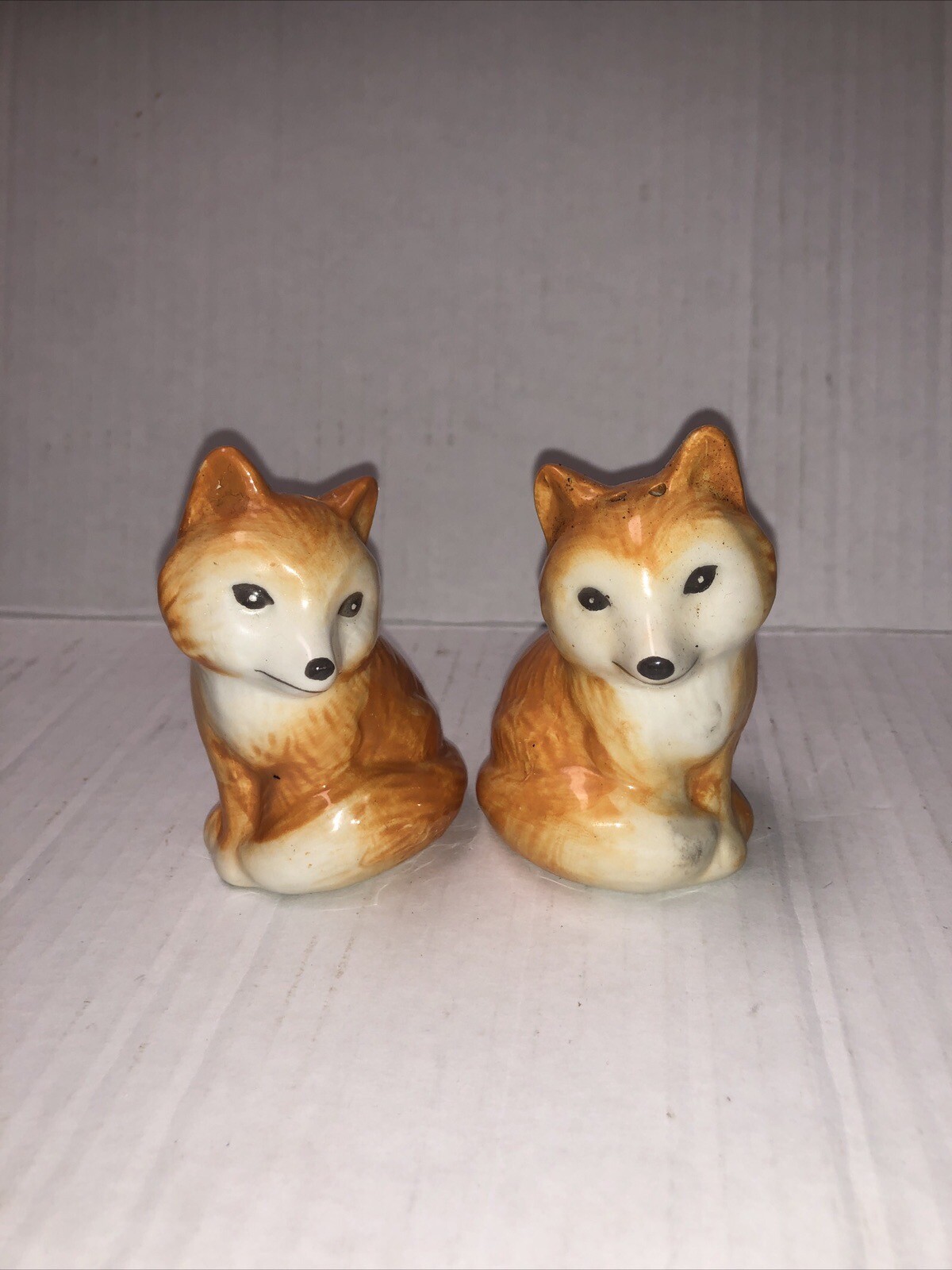 Red Fox Salt and Pepper Shakers Set with stopper 3 inches tall | eBay