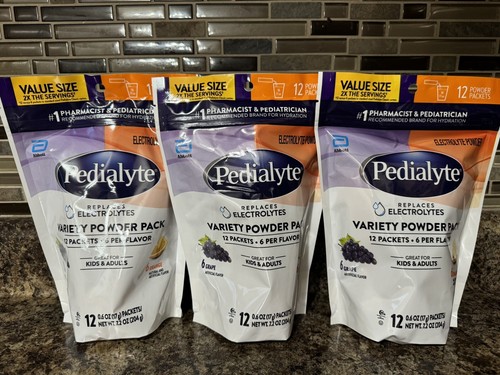 36 Packets Pedialyte Powder Grape & Orange Electrolyte Drink Mix Exp: 5 ...