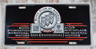 Buick License Plate Embossed Metal New Old Stock 2008 Club of America ...