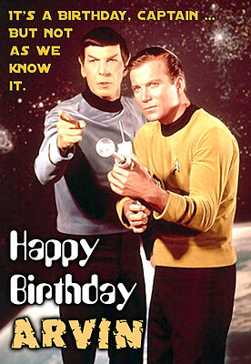 Star Trek Kirk Spock Bones Spoof Happy Birthday PERSONALISED art ...