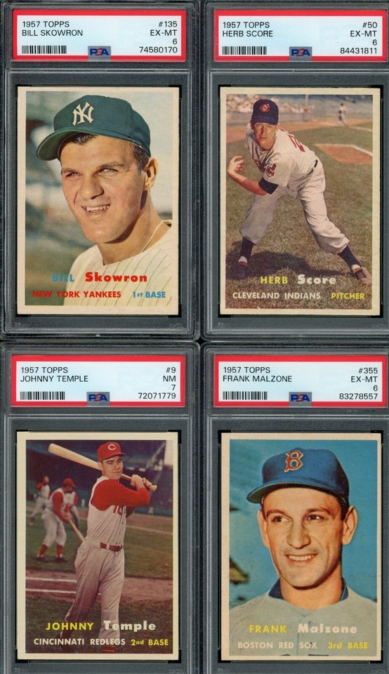 1957 Topps Complete Set EXMT (104 PSA GRADED - 80% FRESH SLABS - TOP ...