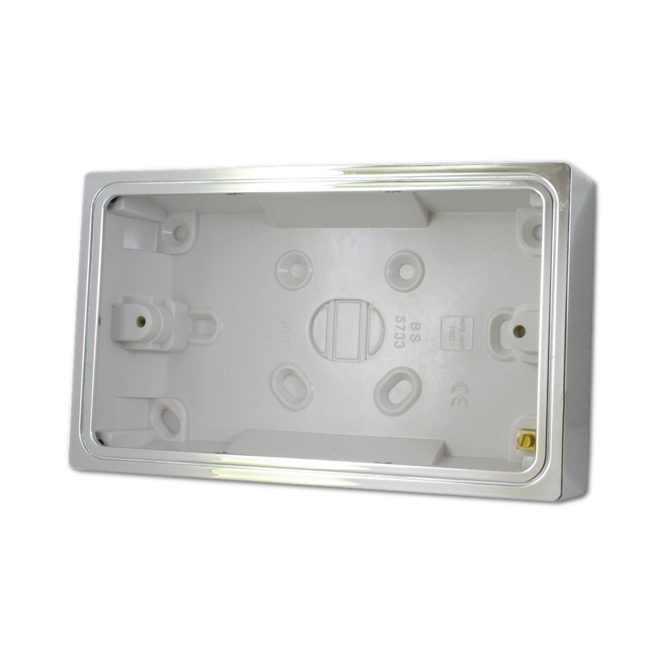 Chrome Double Back Box 2 Gang Surface Mounted Socket - Varilight ...