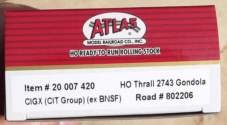 Atlas HO Thrall 2743 50' Gondola New 2025 Choice NS CSX CIGX ex-BNSF 3 ...