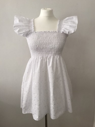 ALL Sizes £40 White Broderie frilly dress cosplay CD AB sissy adult ...