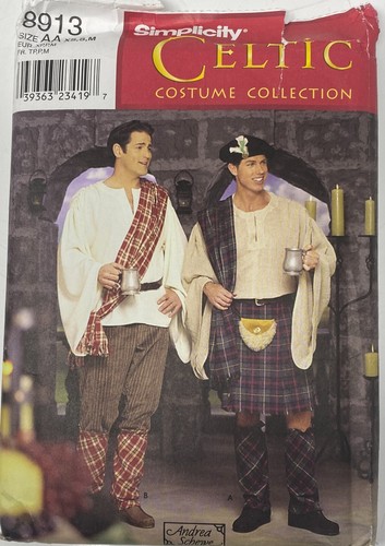 Simplicity 8913 sewing pattern historic Scottish kilt trousers poet ...