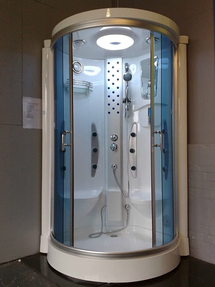 SHOWER CUBICLE TWO PERSON STEAM ROOM CABIN ENCLOSURE AZURA GLASS ...