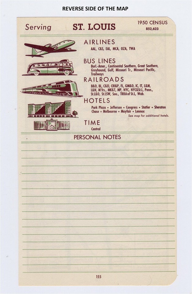1951 ORIGINAL VINTAGE MAP OF ST. PAUL MINNESOTA DOWNTOWN BUSINESS ...