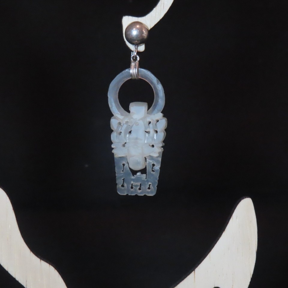 Chinese Large Transparent Nephrite Jade Devil's Work Wedding Basket ...