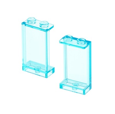 2x Lego Window Panels 1x2x3 Transparent Light Blue Supports 74968 35340 ...
