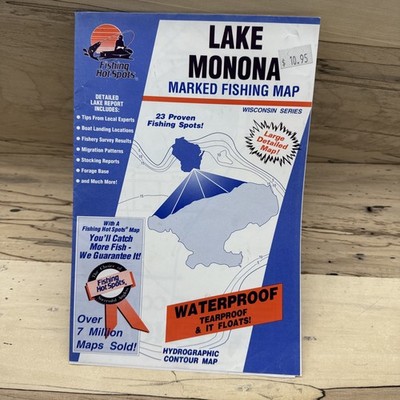 Lake Monona Fishing Map Wisconsin Hot Spots - FAST SHIPPING! | eBay