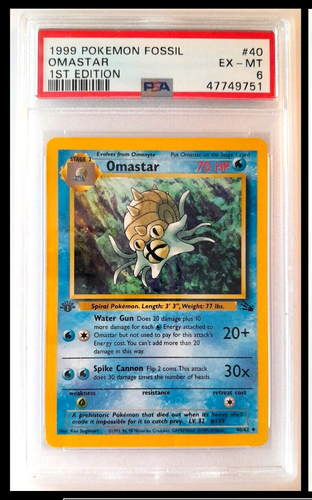 Pokemon Fossil 1st Edition Omastar #40 PSA 6 EX-Mint | eBay