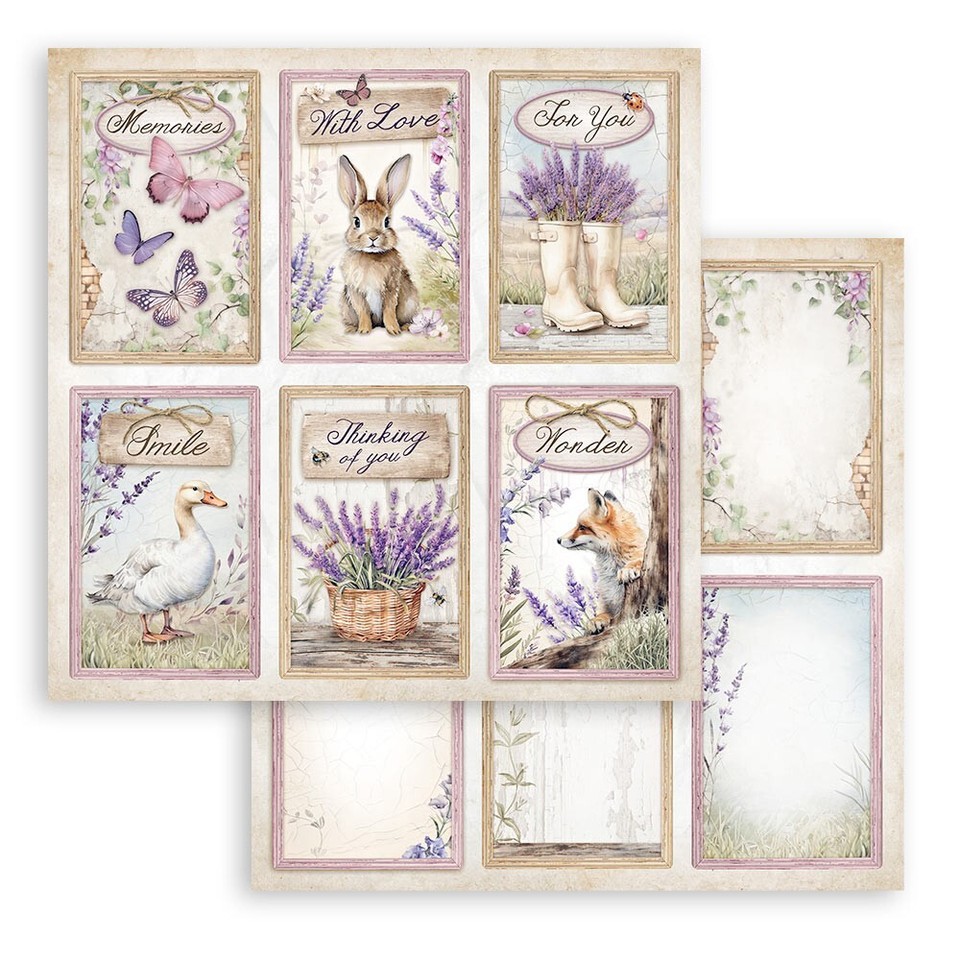 Stamperia LAVENDER 8x8 Paper Pad 10 Double Sided Sheets Scrapbook ...