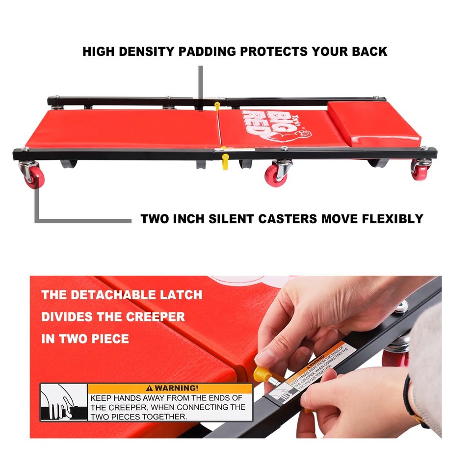 BIG RED Torin Rolling Garage/Shop Creeper 36" Car Headrest 6-Casters, AR7565B | eBay