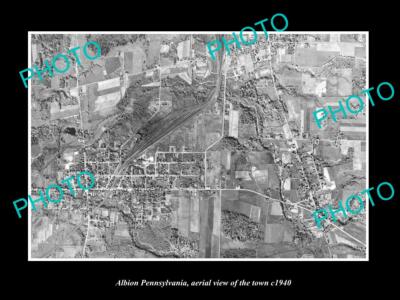 OLD 8x6 HISTORIC PHOTO OF ALBION PENNSYLVANIA AERIAL VIEW OF TOWN c1940 ...