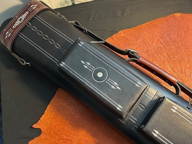 Jack Justis CUE CASE 3x6 GENUINE LEATHER. Will Hold a 35 Inch Butt or ...
