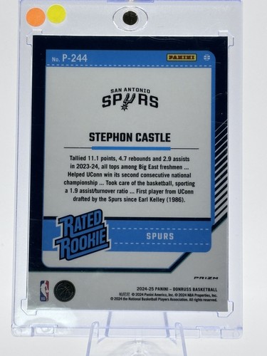 2024-25 OPTIC Stephon Castle RATED ROOKIE PREVIEW BLUE ICE PRIZM SSP #P ...
