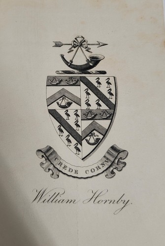 William Hornby – Antique English Ex Libris Book Plate with Arrow Crest | eBay