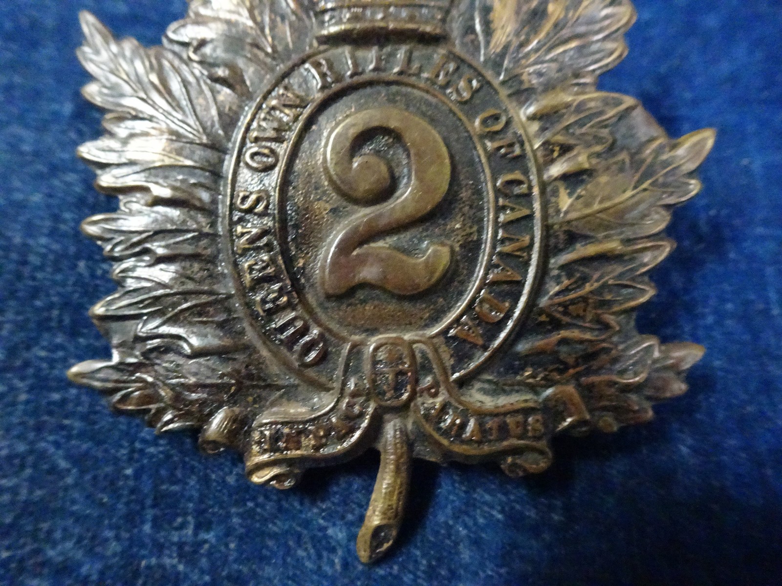 Orig pre WW1 "Large Size" Cap Badge "QOR - Queen's Own Rifles Of Canada ...