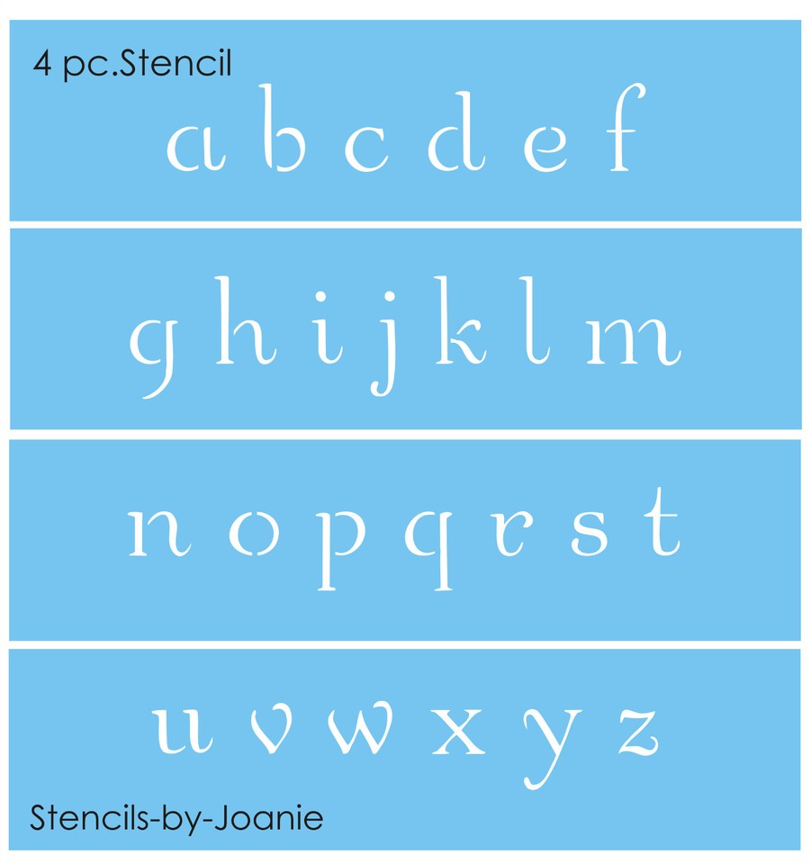 4 pc French Alphabet Stencil Shabby font 1" LC Letters Country Art DIY ...