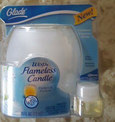 GLADE WISP FLAMELESS CANDLE HOLDER & REFILL---CLEAN LINEN--NIP ...