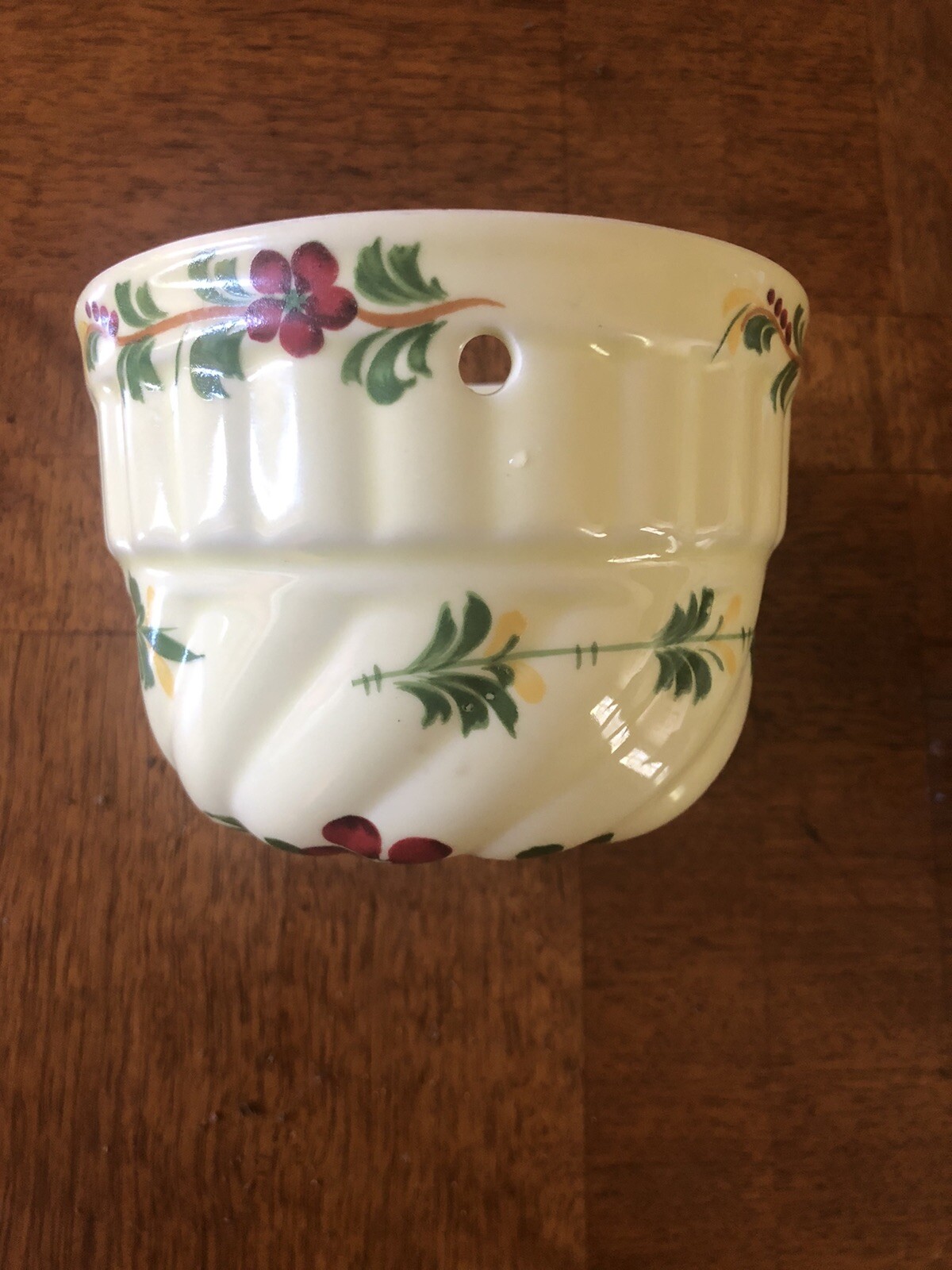 Set of 2 VNTG Teleflora Yellow Jello Mold PLANTERS Bowls Hand Painted ...