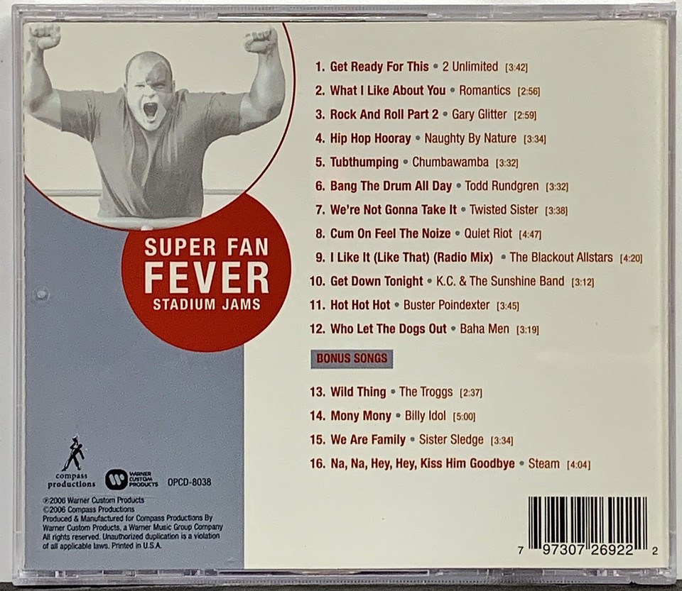 Super Fan Fever Stadium Jams CD 16 Tracks 2006 - 16 Various Artists ...