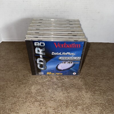 Verbatim Lot of 12 CD-R 700Mb 80 Min Recordable Compact Disc 1x-16x ...