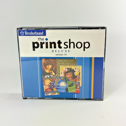 The Print Shop Deluxe Version 15 Broderbund Software 2002 4 CD *Ships ...