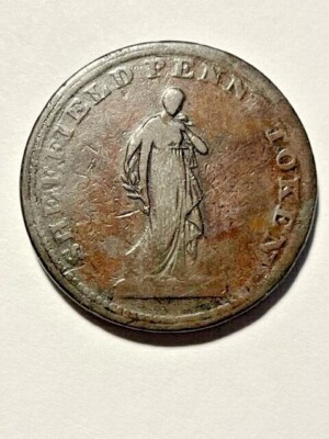 1813 Great Britain Penny Yorkshire-Sheffield/Workhouse Token Circ ...