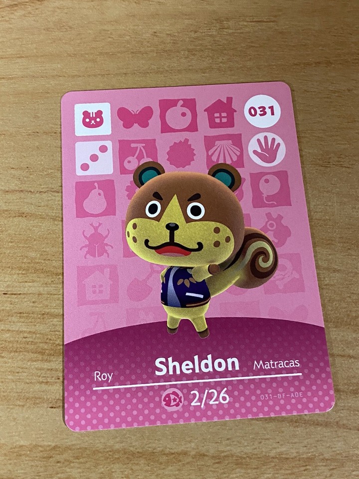 SHELDON #031 Series 1 AUTHENTIC Nintendo Amiibo Card Animal Crossing ...