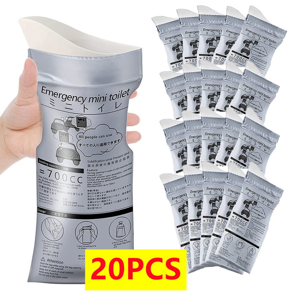 700ml Portable Disposable Urine Pee Bag Car Travel Emergency Toilet ...
