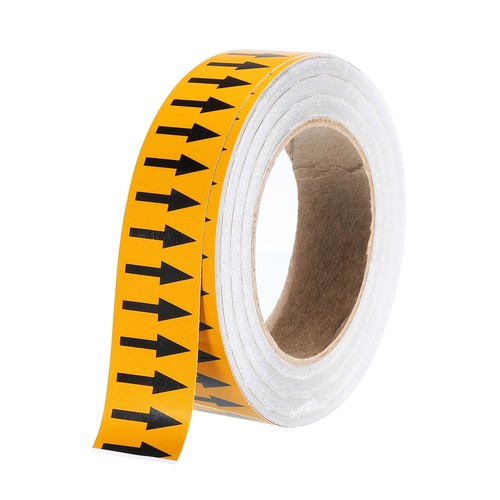 Nero Giallo Colore Freccia Nastro Vinile Adesivi Freccia Etichette 30mm ...