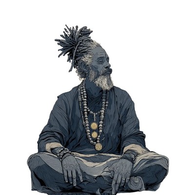 Meditating Monk V36 Vinyl Car Decal Sticker – Waterproof & UV-Resistant ...