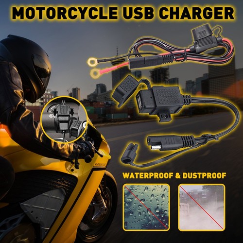 Waterproof Motorcycle SAE to USB Adapter Phone Charger Extension Cable ...
