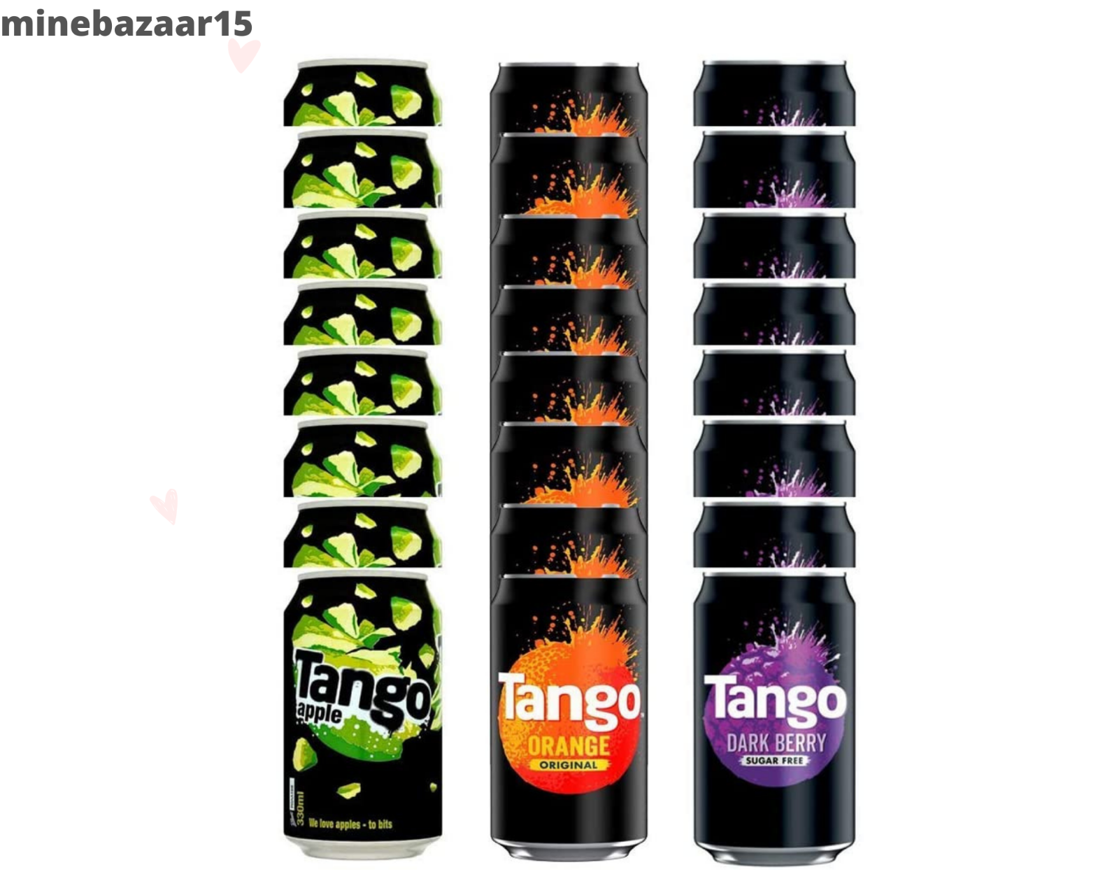 Tango Mixed Variety Fizzy Soft Drink 330ml x 24 cans (Apple,Orange ...