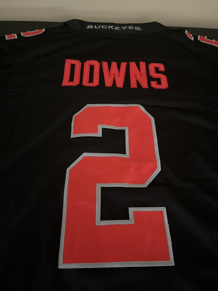 BLACKOUT Caleb Downs Ohio State OSU Jersey Buckeyes Stitched 2 FUSE ...