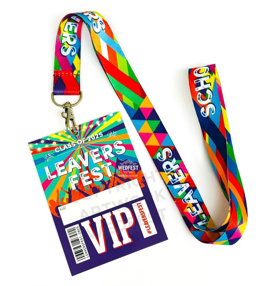 LEAVERS FEST End of School Festival Party Lanyards - School Leavers ...