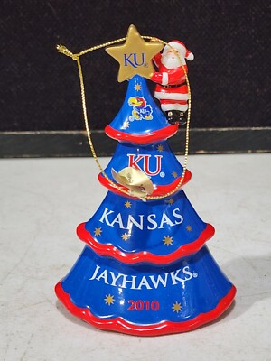 RARE -2010 Kansas Jayhawks Danbury Mint SANTA ON TREE Christmas ...