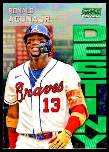 2022 STADIUM CLUB DYNASTY AND DESTINY GREEN REFRACTORS #2B RONALD ACUNA ...