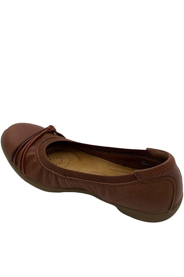 Clarks Collection Leather Ballet Flats Meadow Rae Tan Leather | eBay