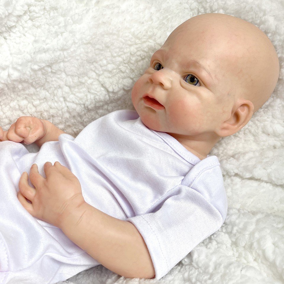 18in Elijah Lifelike Reborn Baby Girl Doll Handmade Solid Silicone ...