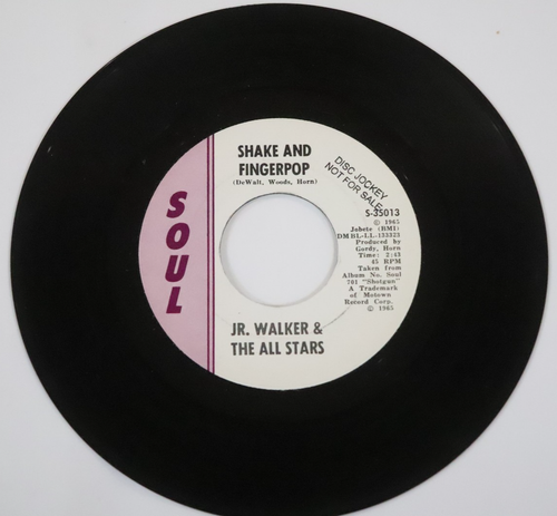 JR WALKER 45 Shake and Finger Pop / Cleo's Back SOUL 35013 Motown WLP ...