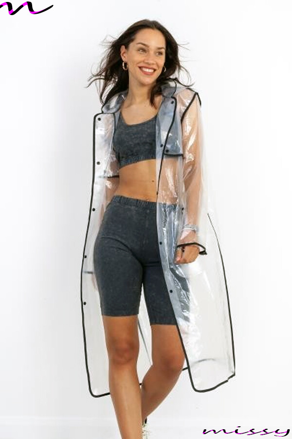 NEW Ladies WATERPROOF COAT Festival Transparent Rain Mac Jacket SIZE 8 ...