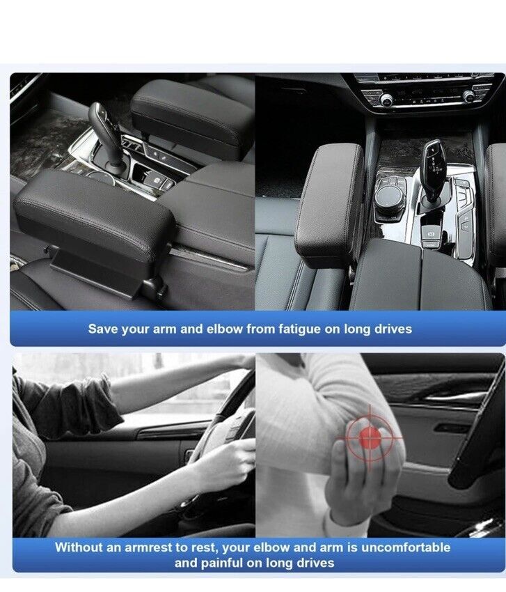 Car Armrest Support Elbow Rest Pad Armrest Extender Console Storage ...