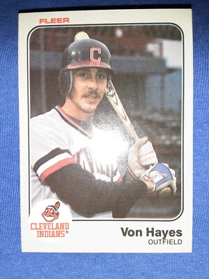 1983 Fleer Baseball Card Von Hayes #412 Cleveland Indians | eBay