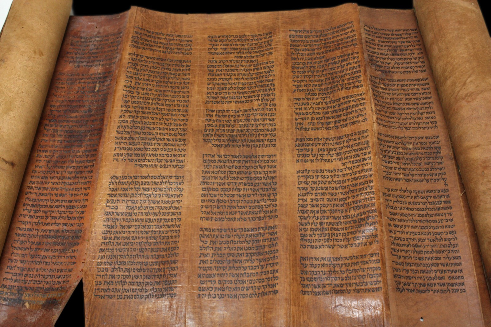 TORAH BIBLE VELLUM MANUSCRIPT COMPLETE Leviticus Scroll 400-500 YRS OLD ...