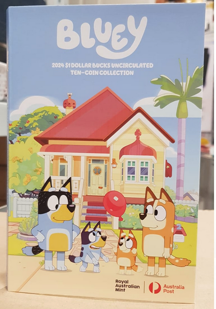 Australia BLUEY 2024 $1 x 10 Coin Complete Set Collectable Folder ...