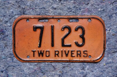 Vintage TWO RIVERS Wisconsin License Plate Bicycle Tag | eBay
